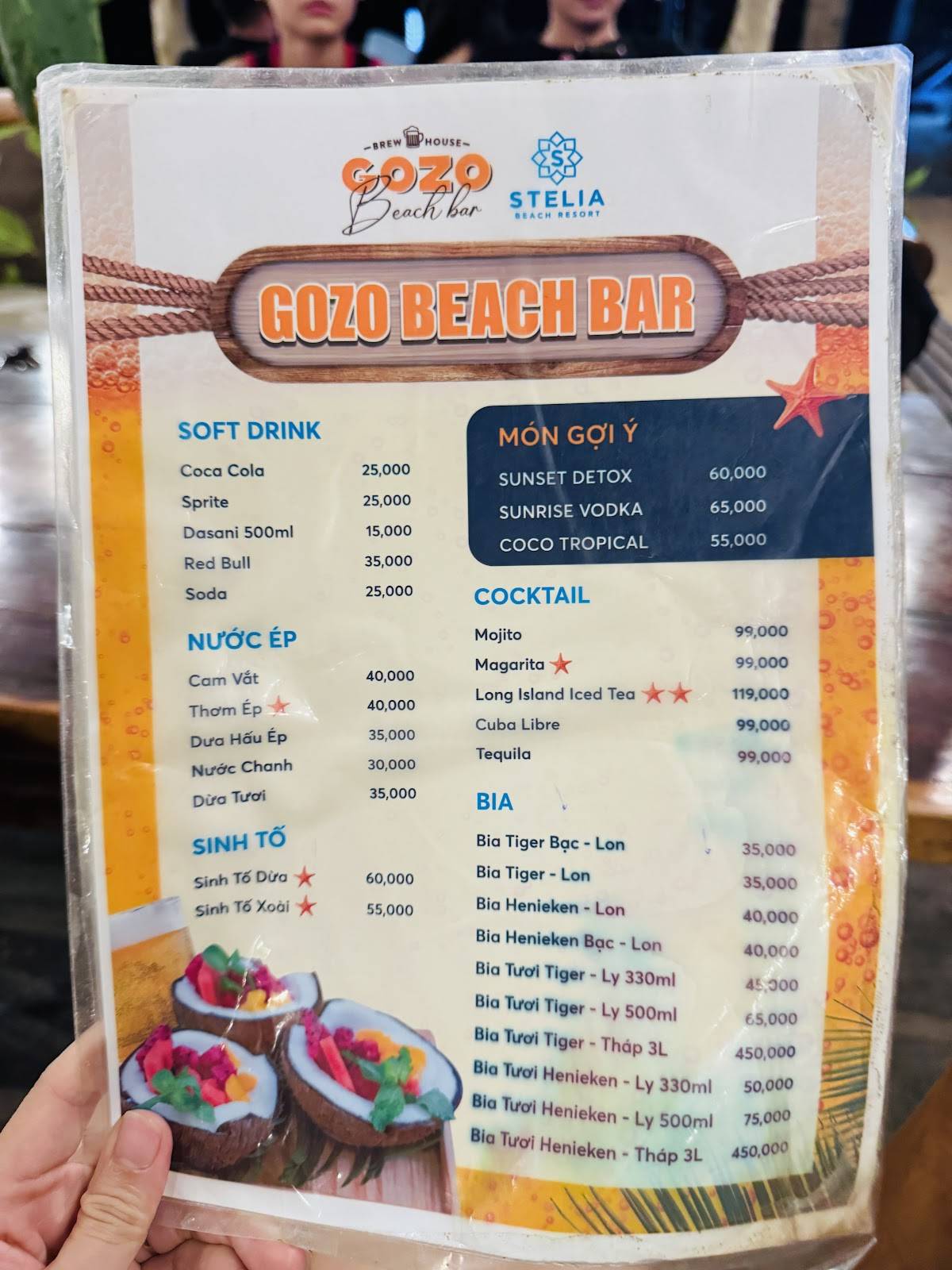 Menu at Gozo Brew House restaurant, Tuy Hoa