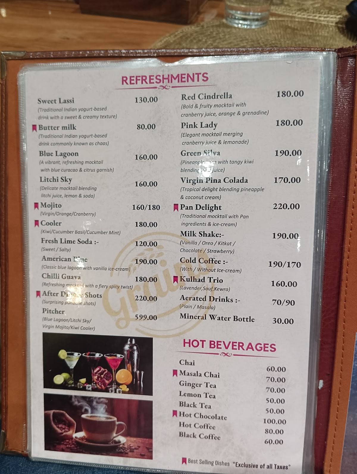 Menu at Grains Veg Restaurant, Bhubaneswar