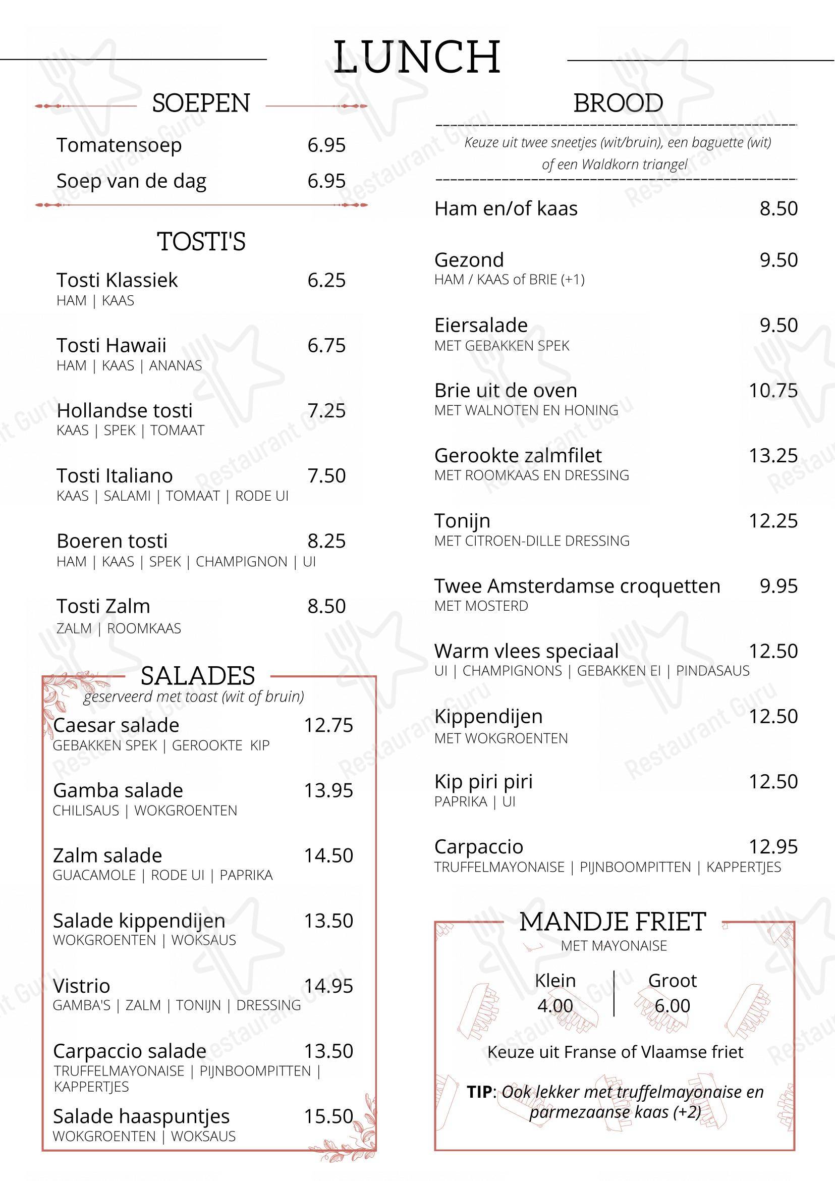 Speisekarte von Grand Café de Kei, Veenendaal