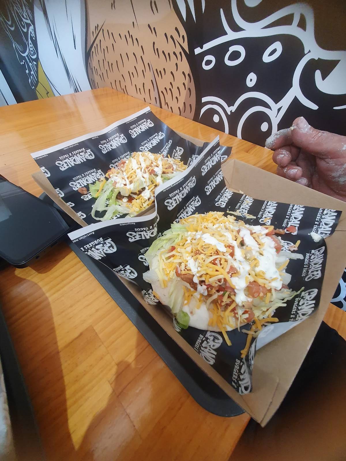 Menu at Grandalfs Burgers & Tacos restaurant, Morphett Vale