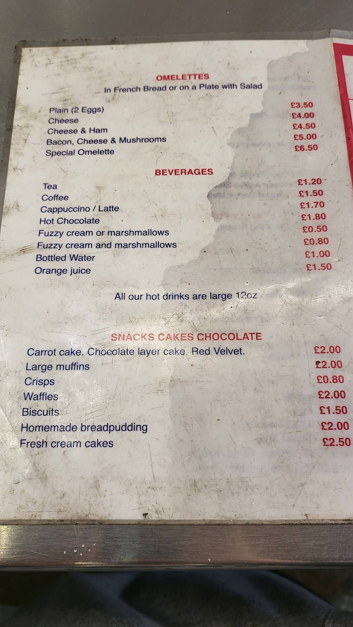 Menu at Blue Bus - Food 24/7 restaurant, Grays