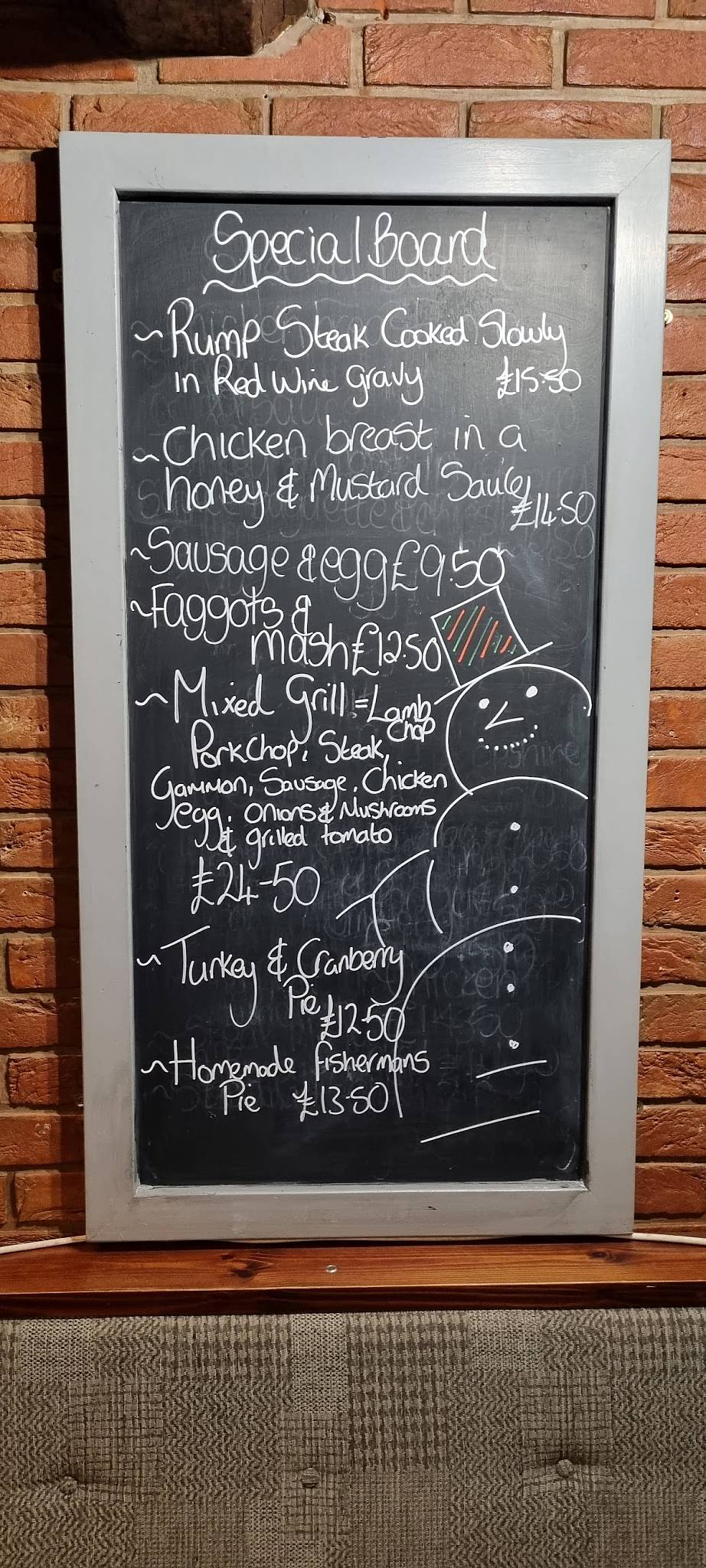 Menu at Greyhound Inn restaurant, Saint Martin's