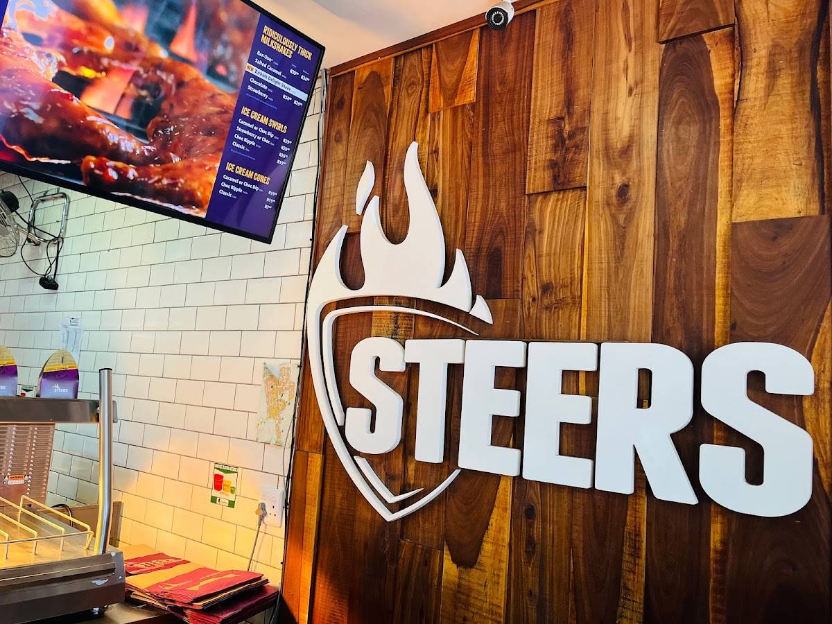 Menu at Steers restaurant, Groblersdal, Sasol Groblersdal