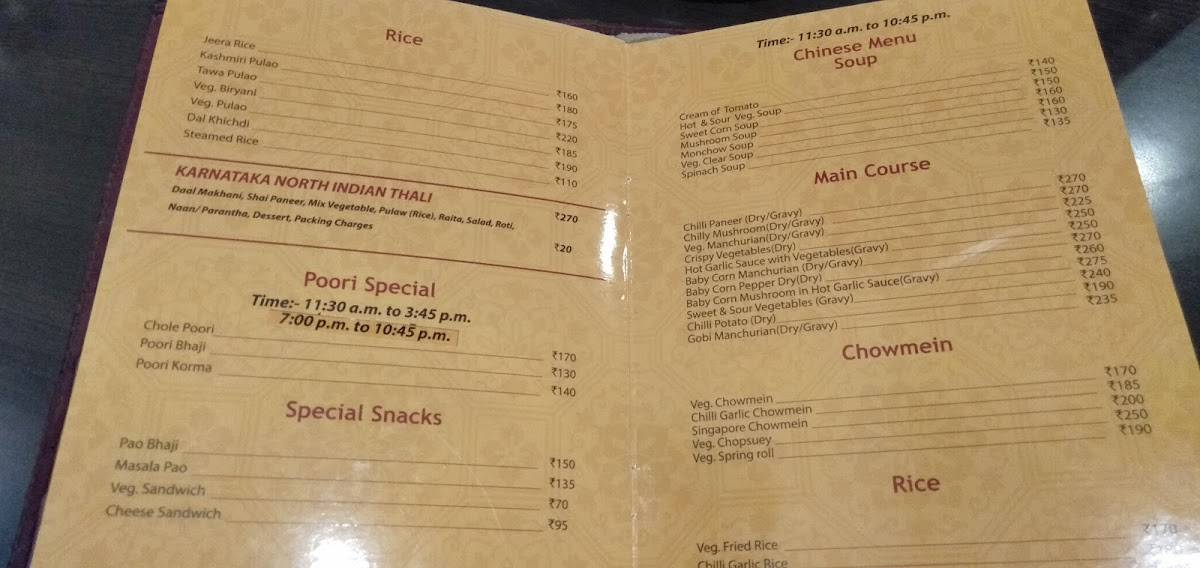 Menu at Karnataka Restaurant, Gurugram, S.C.O 82-83
