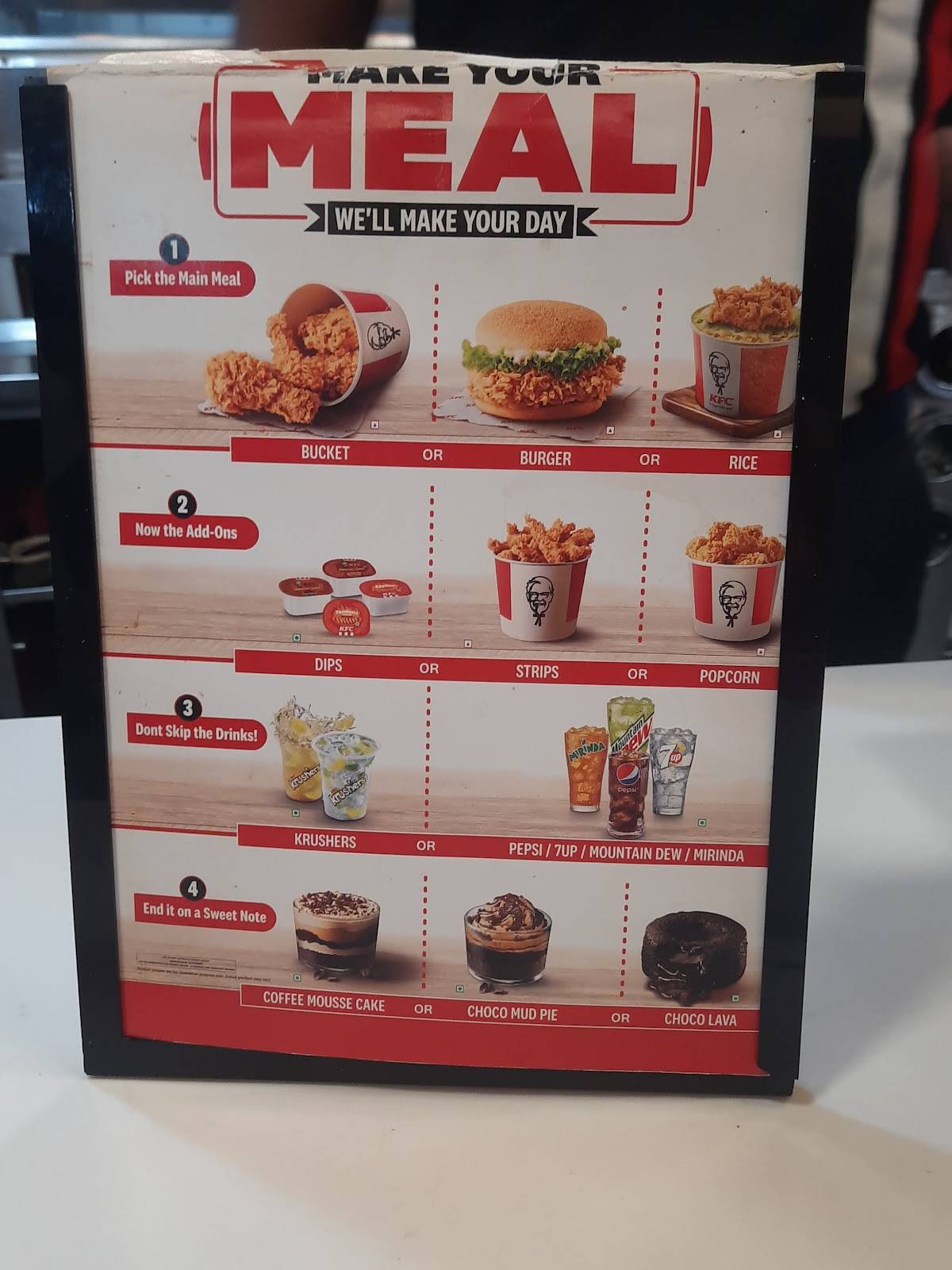 Menu at KFC, Guwahati, Grand Plaza