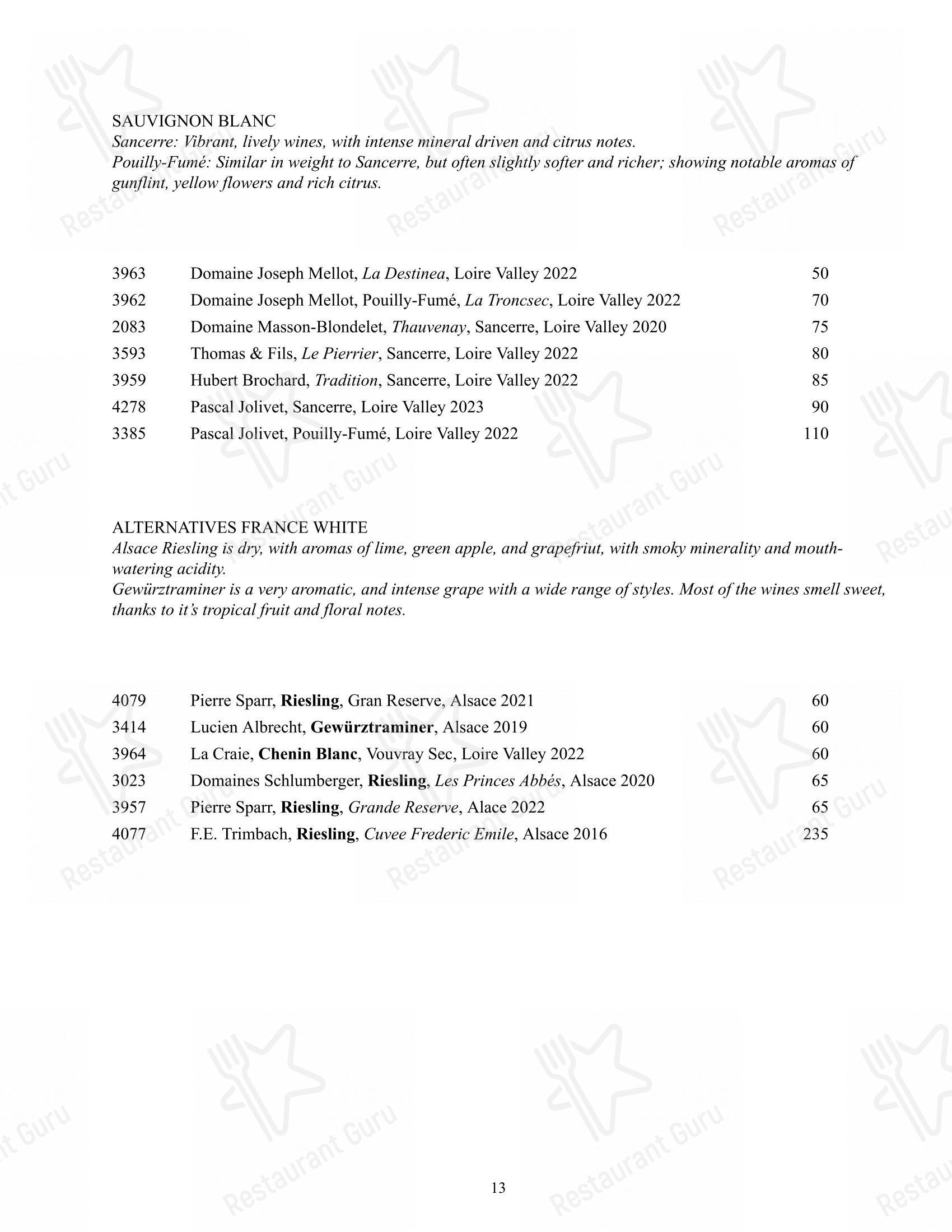 Menu at H&W Steakhouse, Peachtree Corners