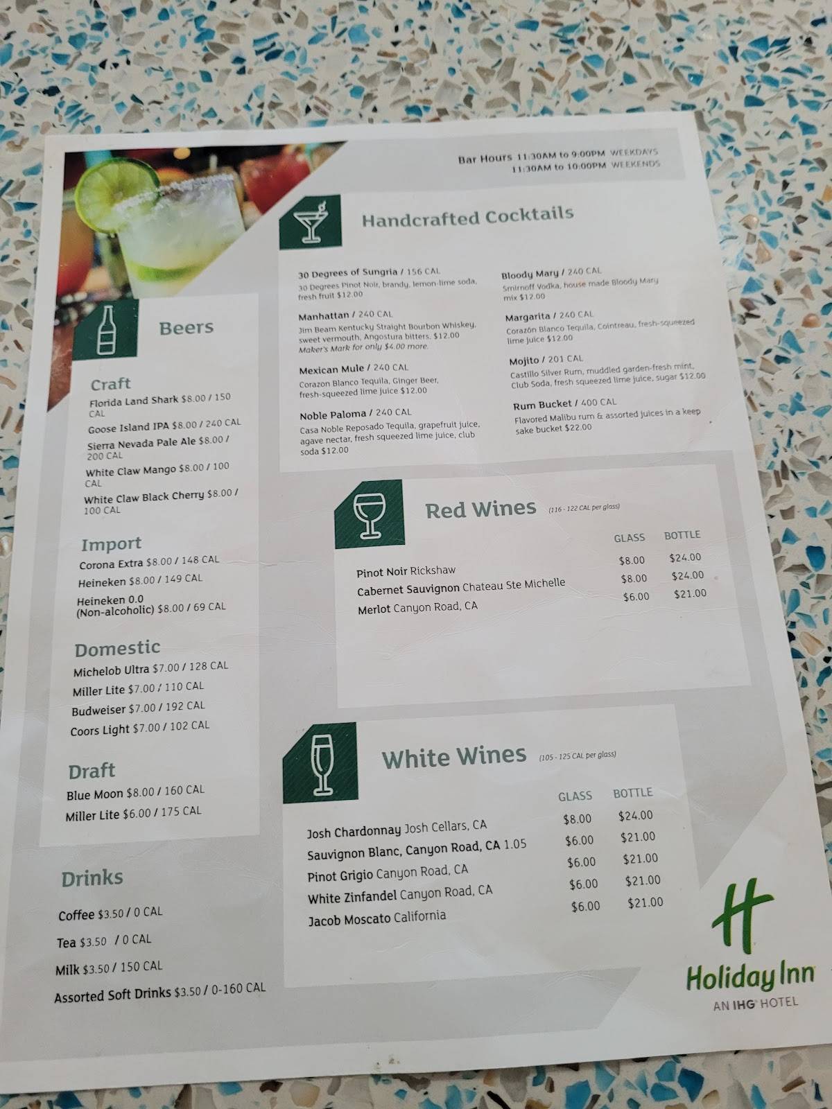 Menu at H20 Bar & Grill, Daytona Beach