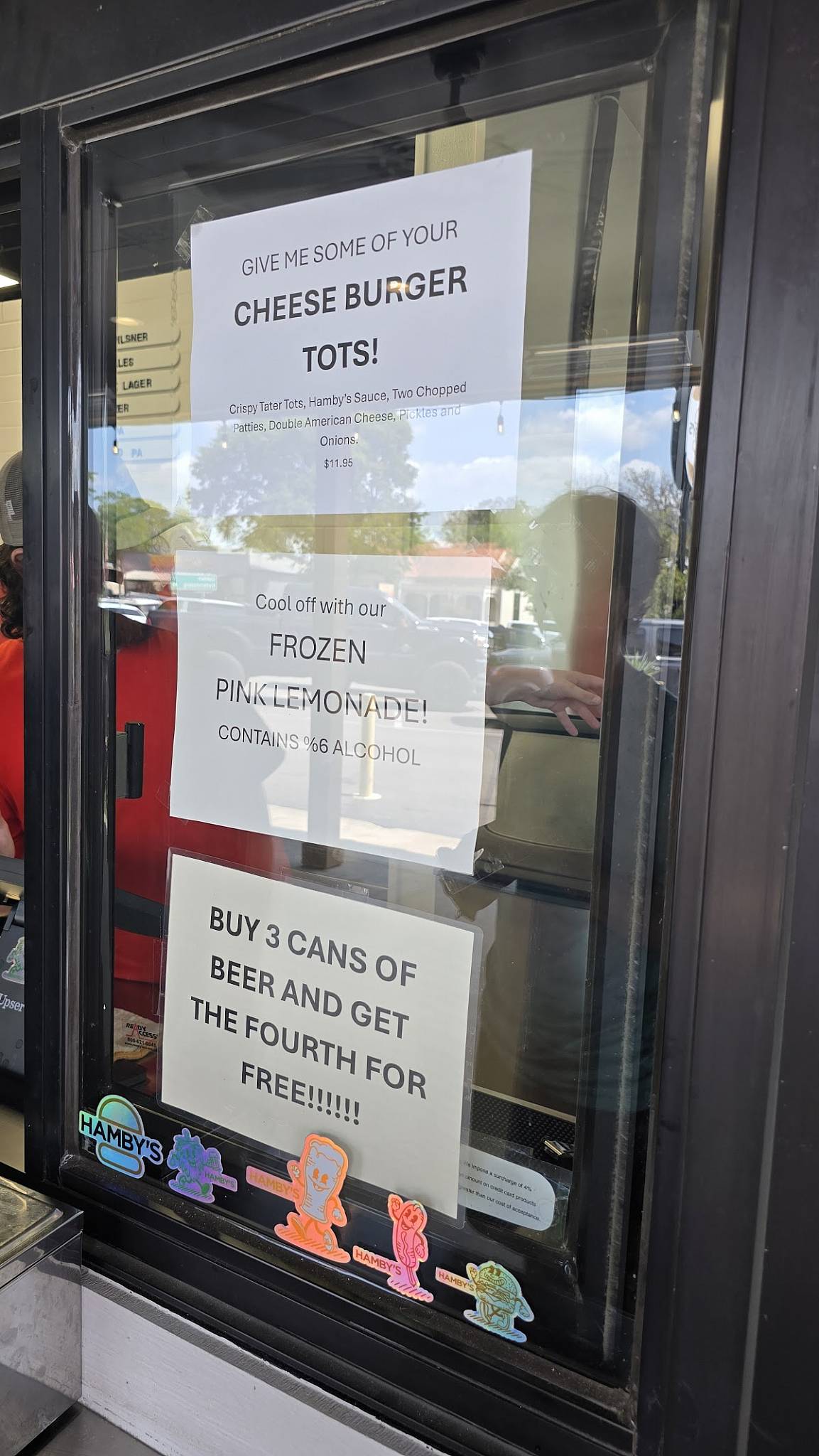 Menu at Hamby's restaurant, Boerne