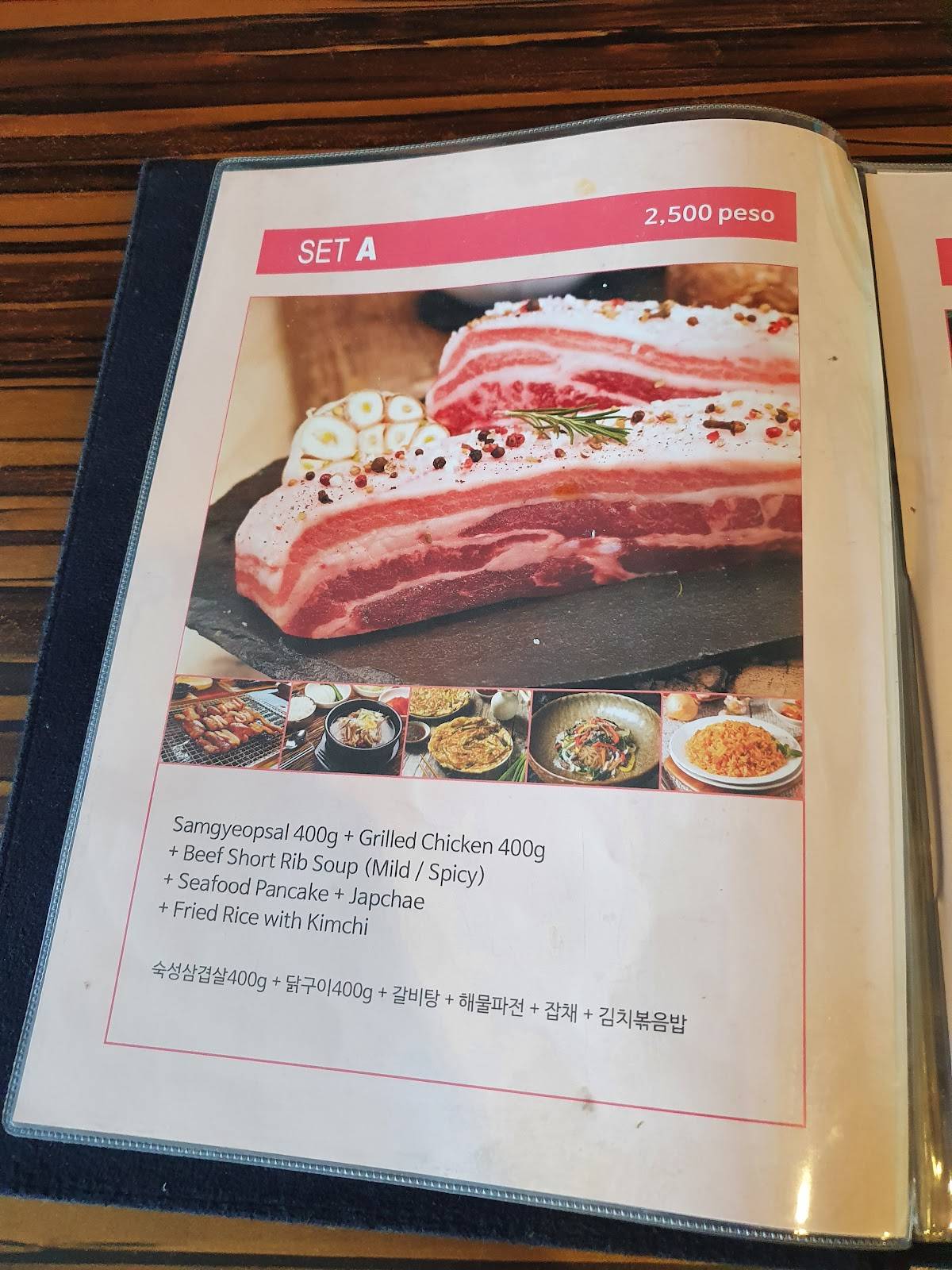 Carta de Hang Gang Korean Bbq Sodon, Angeles