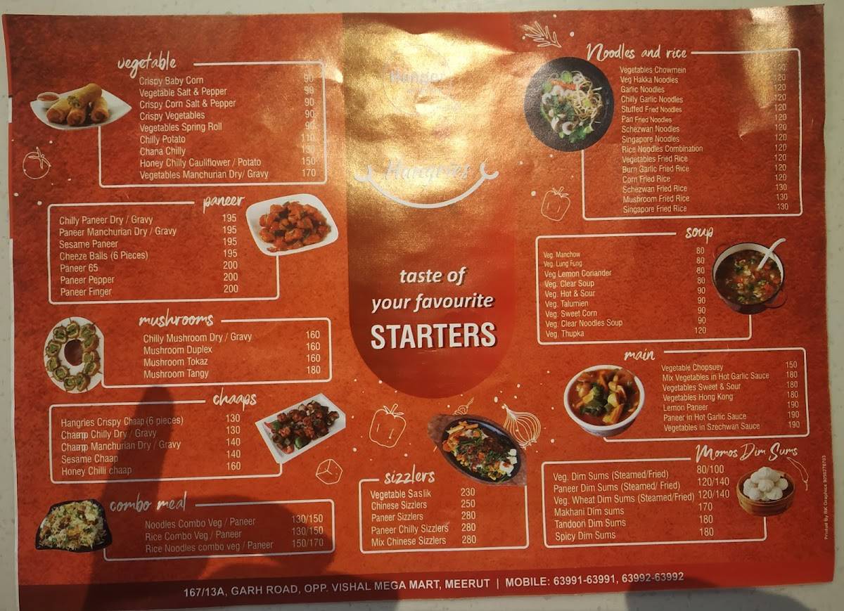 Menu at Hangries Meerut Italian & Chinese Restaurant, Meerut