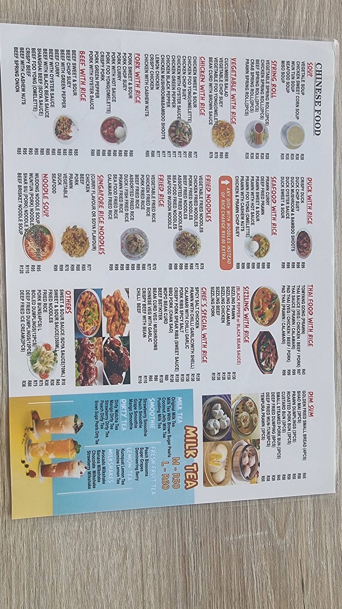 Menu at Hao li Lai Chartwell shopping centre restaurant, Randburg