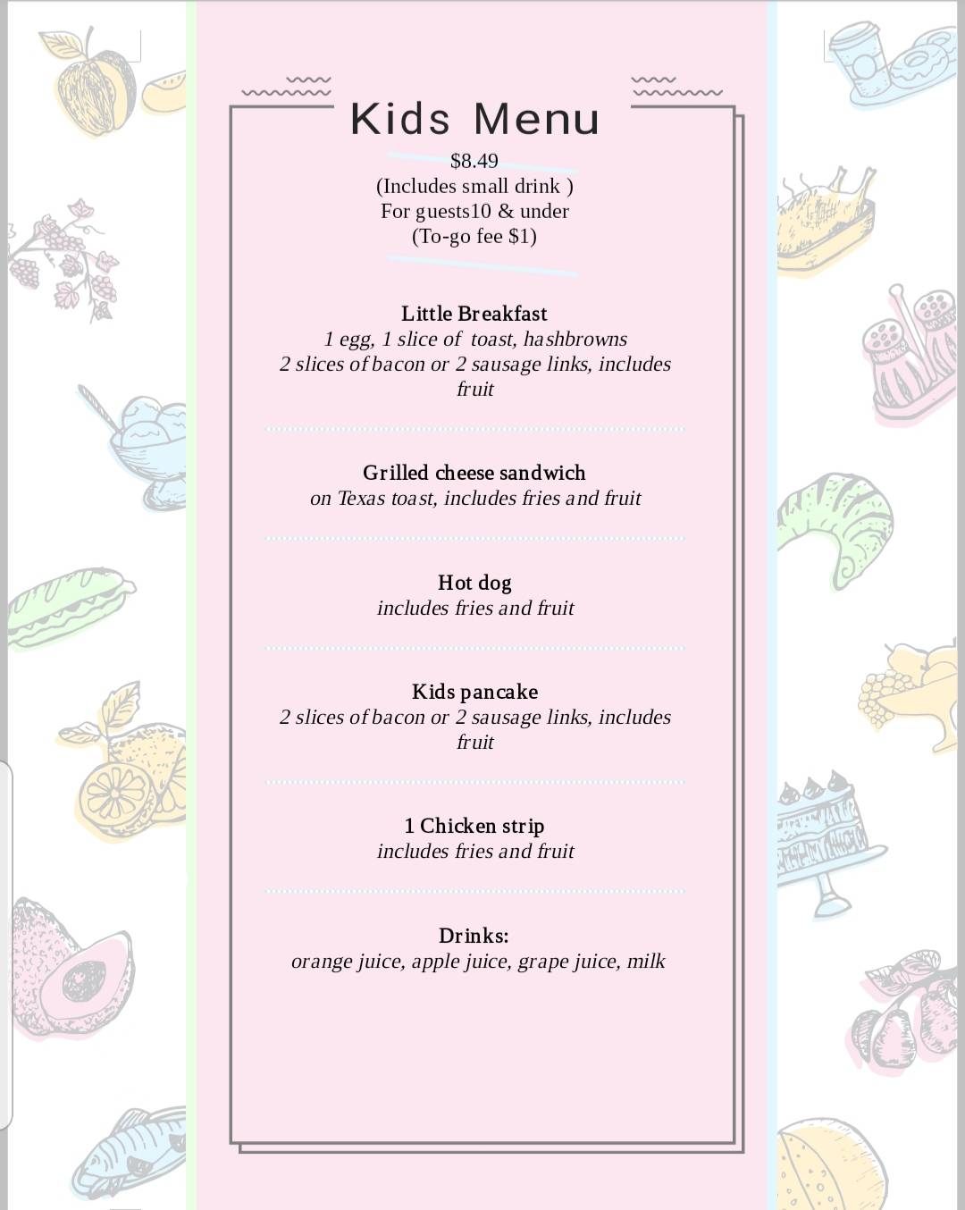 Menu at Hap Cafe Carson, Carson