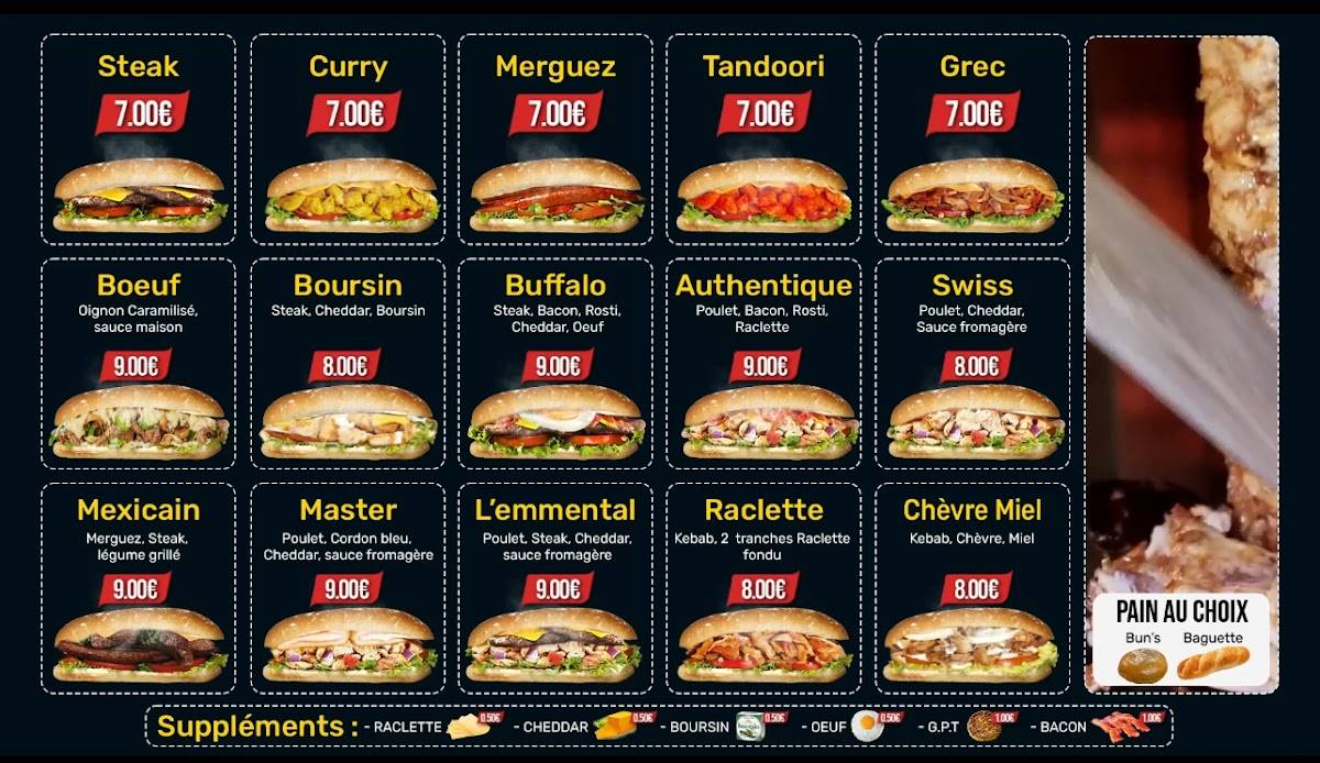 Menu at Happy Food restaurant, Parthenay