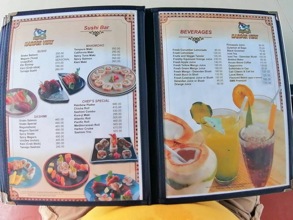 Menu at Harbor View Restaurant, Manila, South Dr