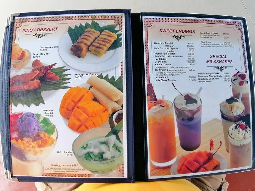 Menu at Harbor View Restaurant, Manila, South Dr