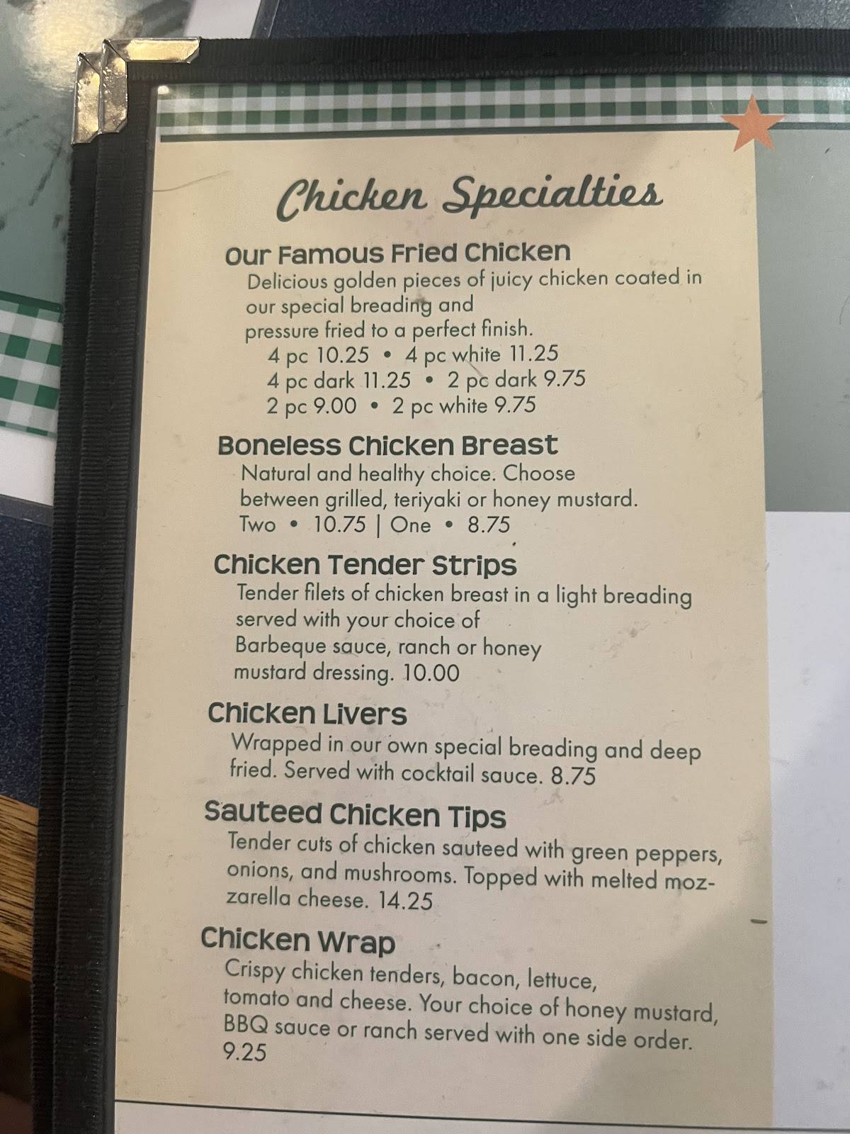 Menu at Harlan's Fine Foods restaurant, Davenport