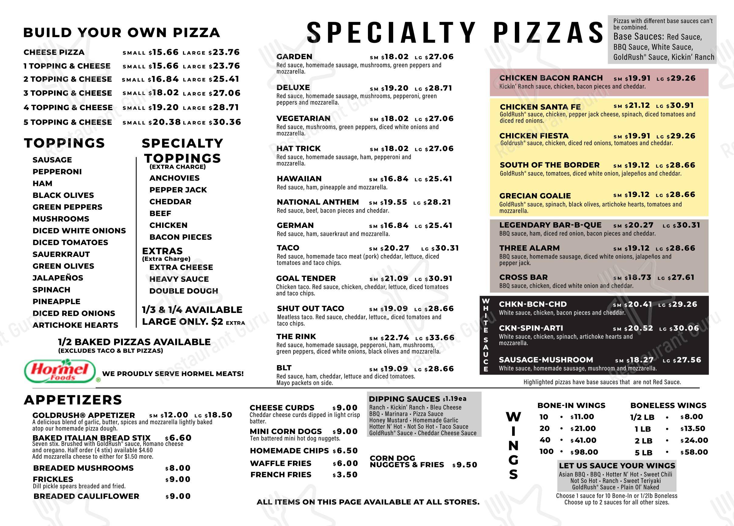 Menu at Harris Pizza #1 pizzeria, Rock Island