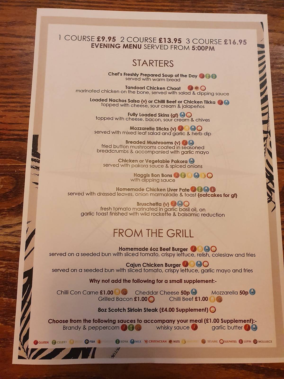 Menu at Hartys at the Fourways restaurant, Airdrie