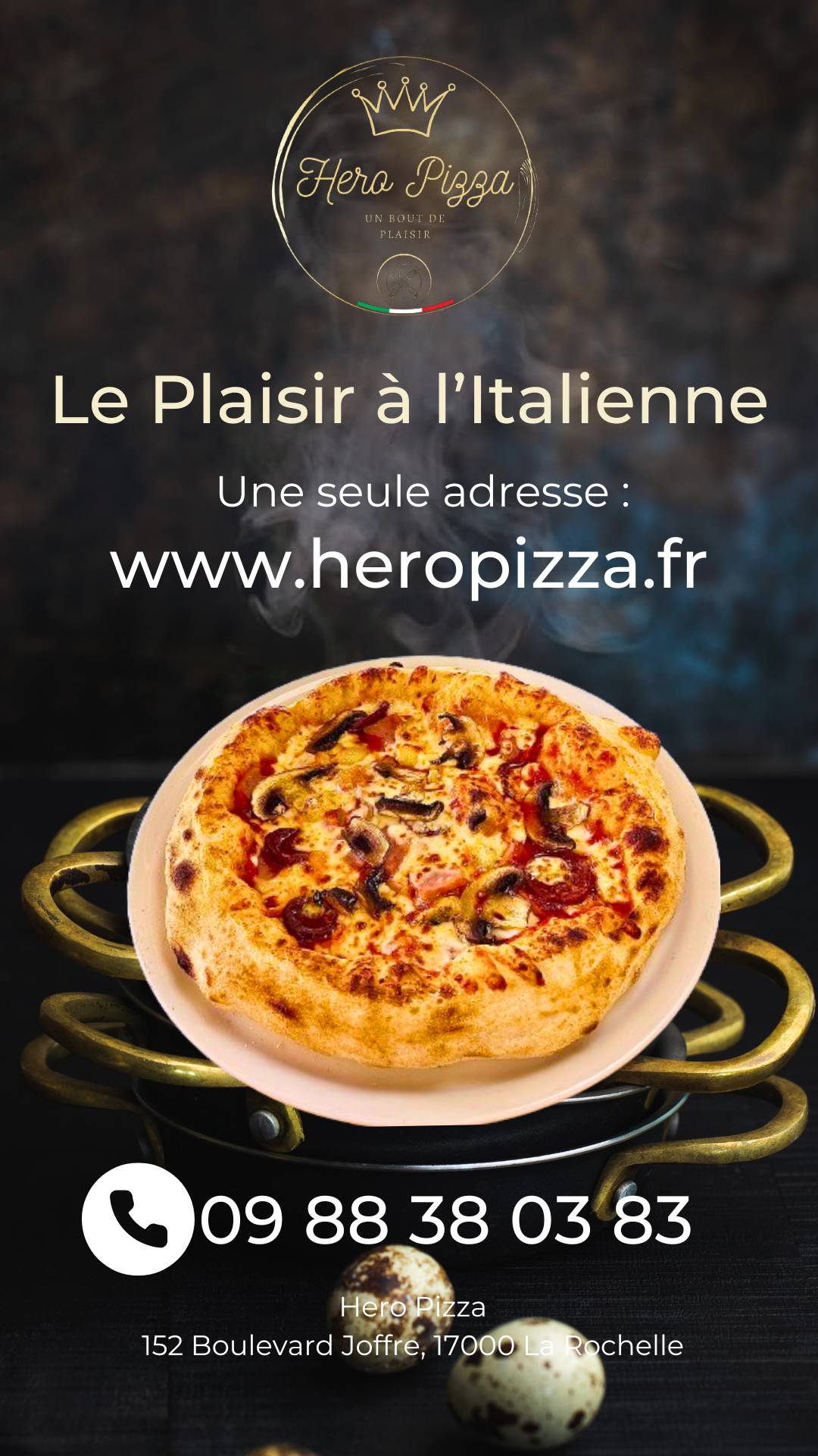 Menu au Hero Pizza restaurant, La Rochelle