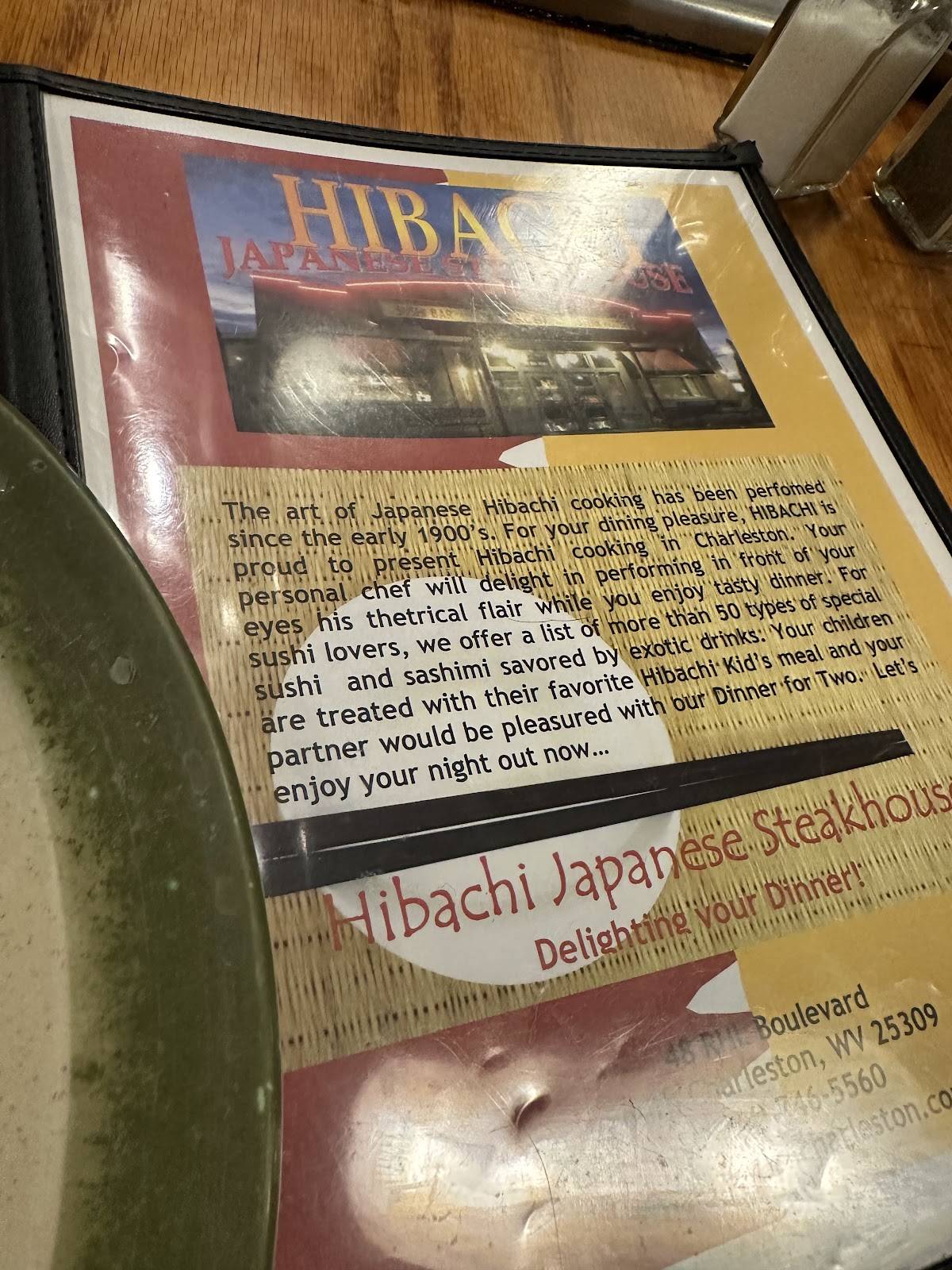 Menu at Hibachi Japanese Steakhouse, South Charleston, 48 RHL Blvd