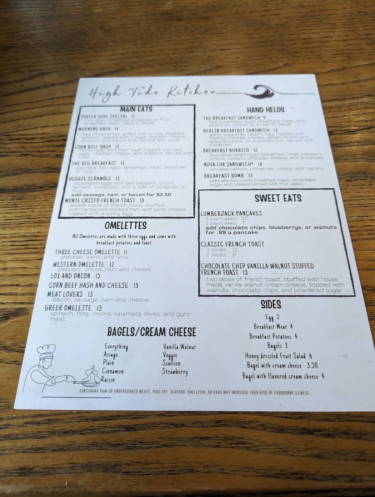 Menu at High Tide Kitchen cafe, Daytona Beach