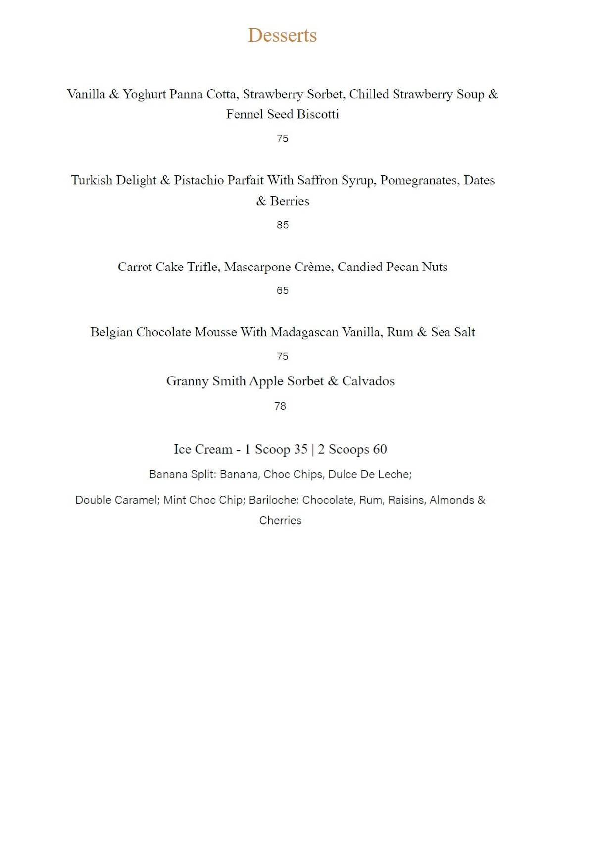 Menu at The Black Rabbit restaurant, Outer West Durban
