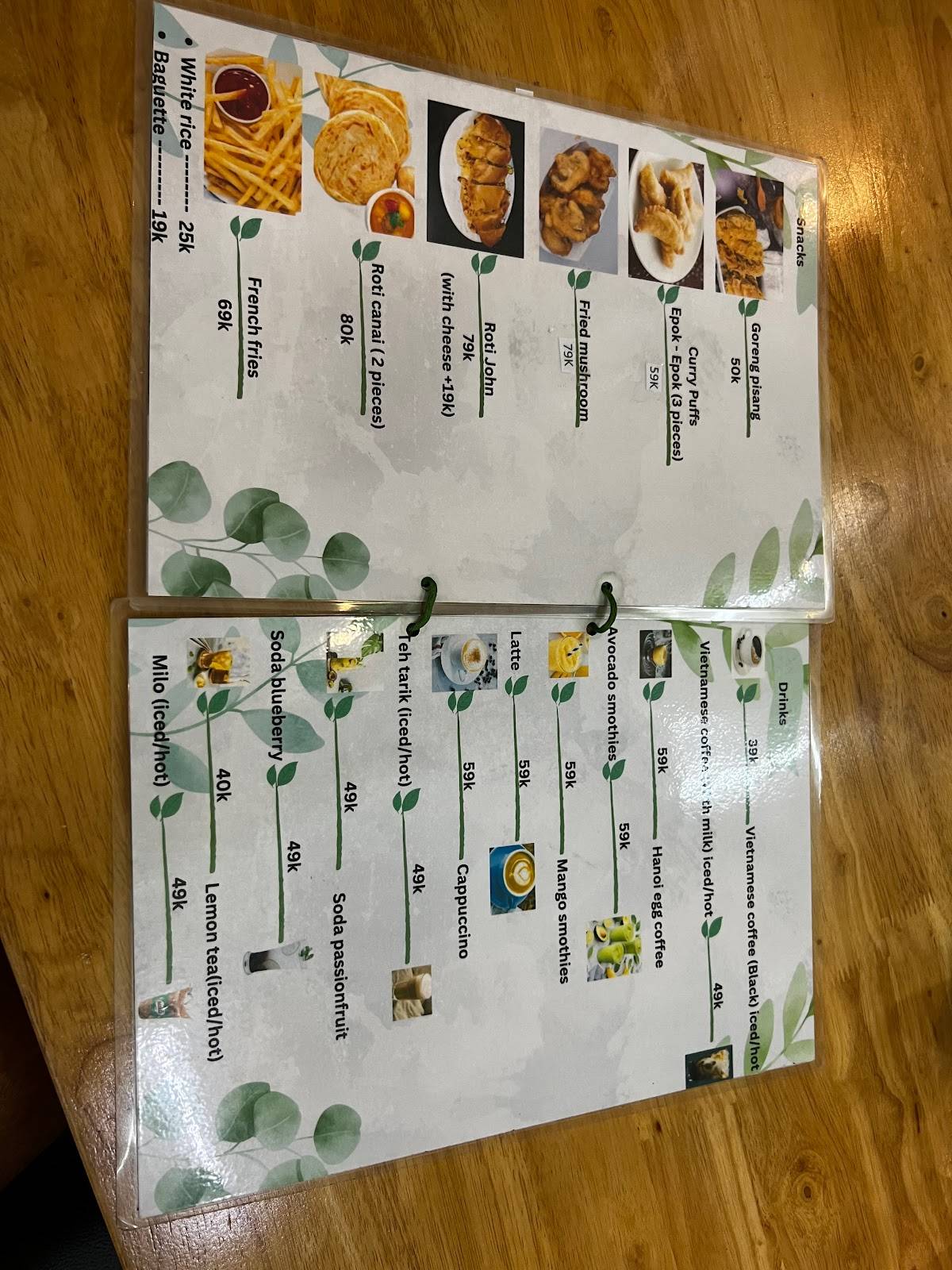 Menu at The Daun Restaurant, Ho Chi Minh City