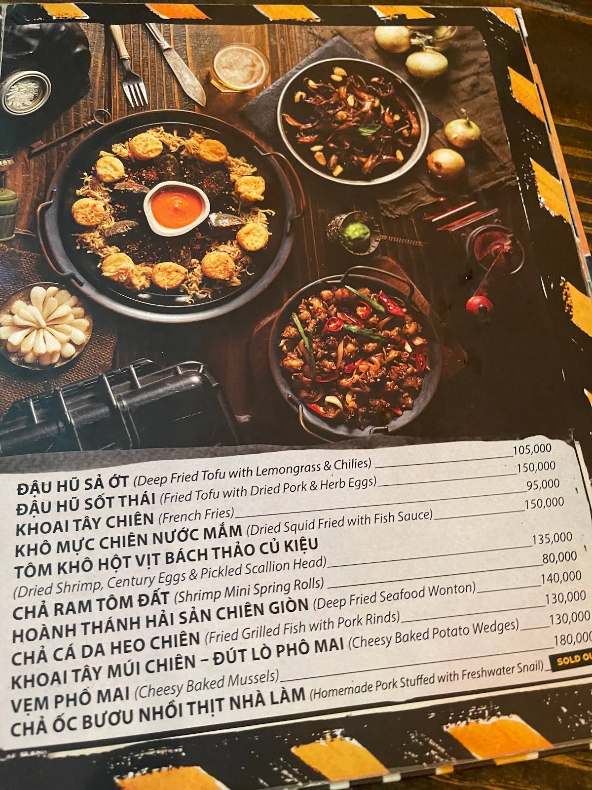 Carta del restaurante Warning Zone Garden, Ciudad Ho Chi Minh (Saigón)