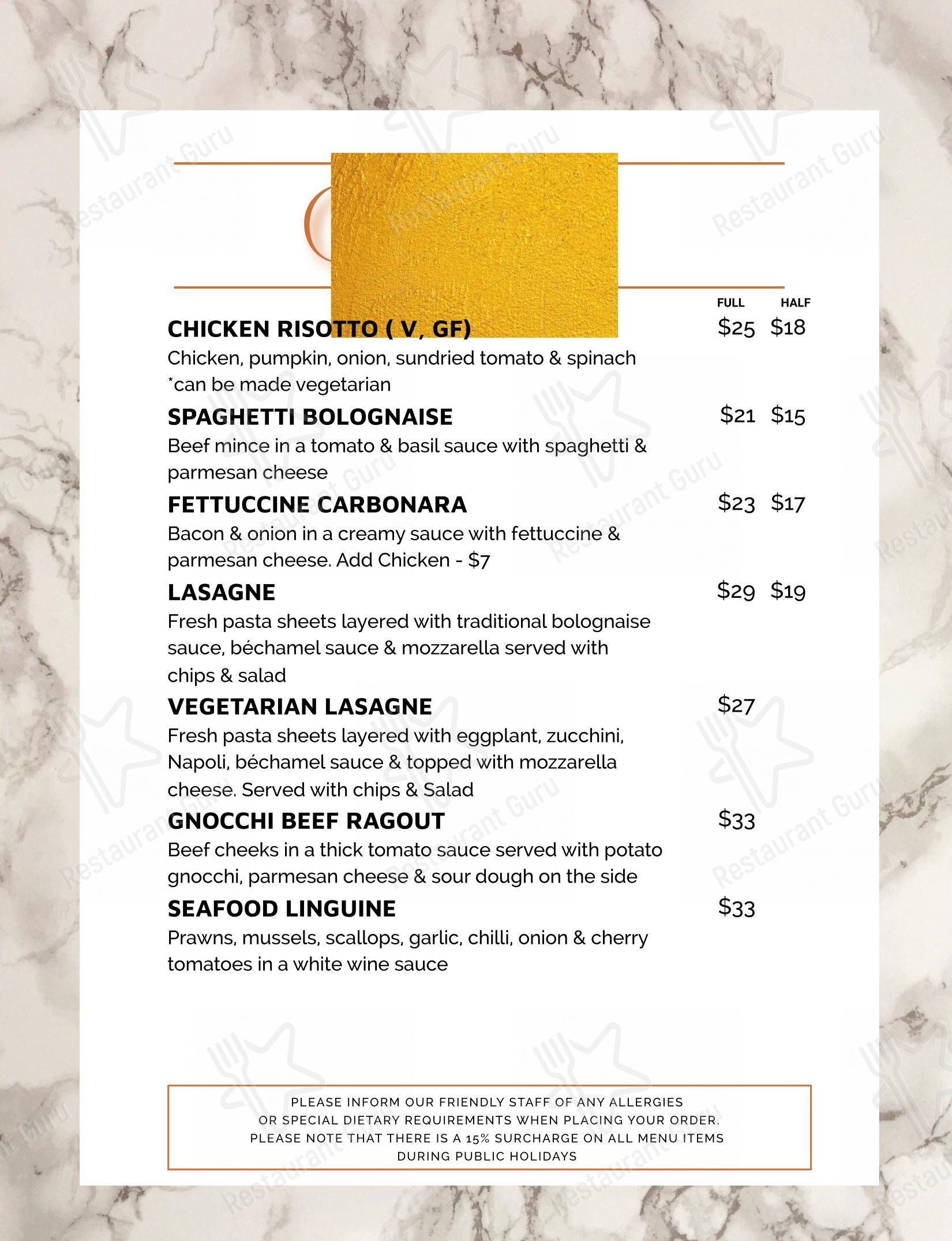 Menu at Hogan's Cafe & Bar Restaurant, Wallan