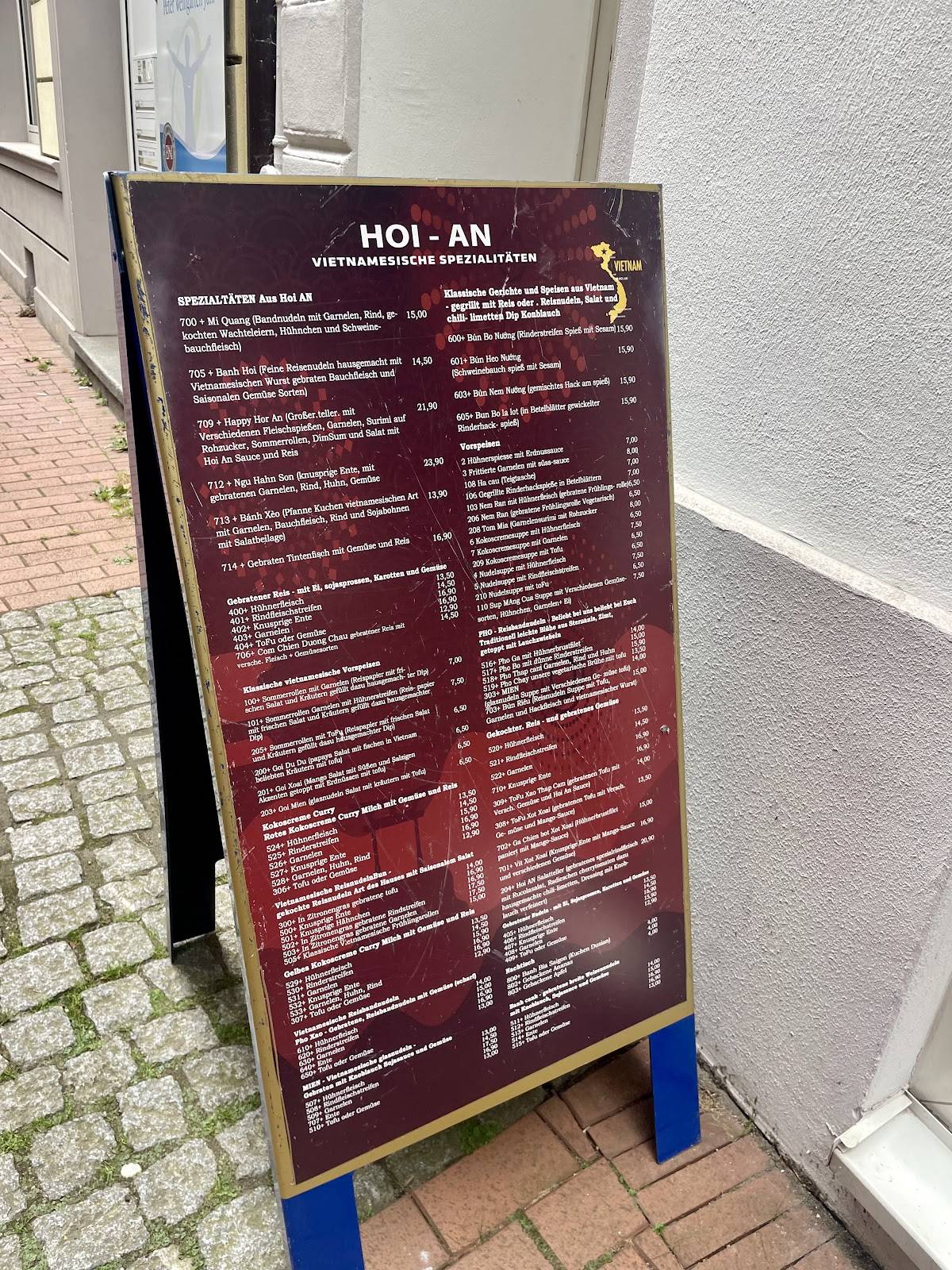 Menu au Hoi-An restaurant, Bonn