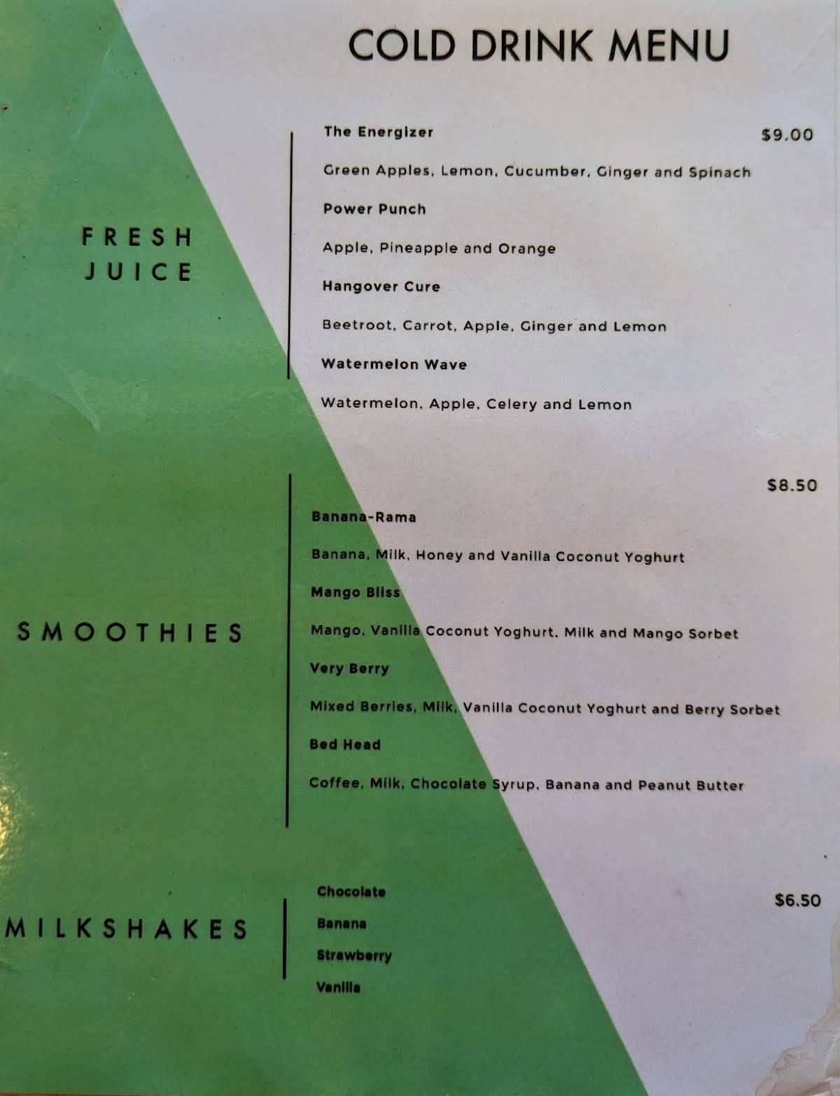 Menu at Holla, Doubleview