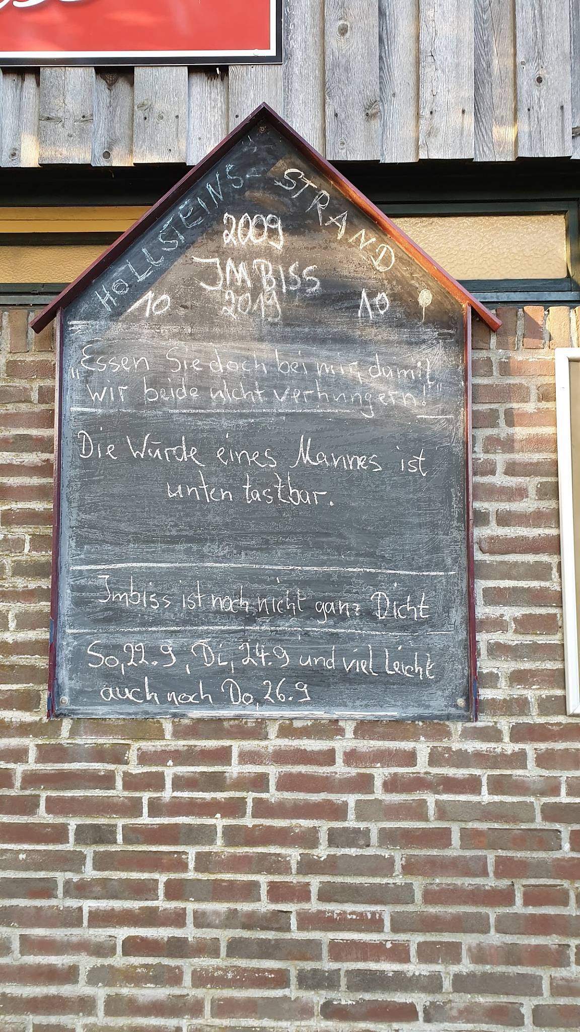 Menu at Hollstein's Strand Imbiss "Ihrem Imbiss gleich hinter´m Deich ...