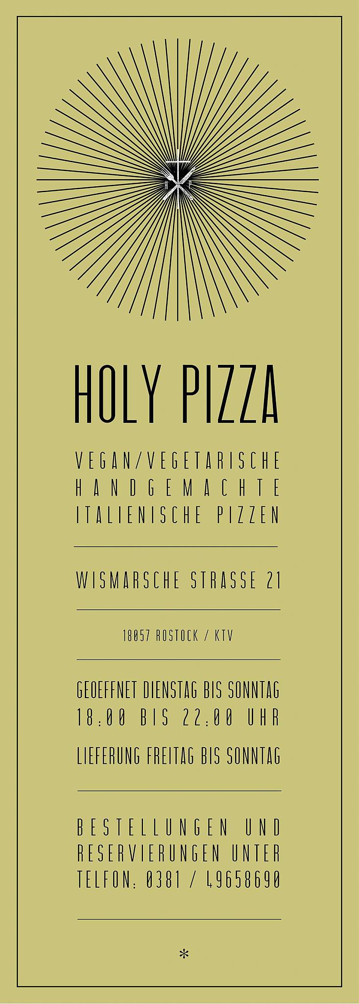 Speisekarte von Holy Pizza, Rostock