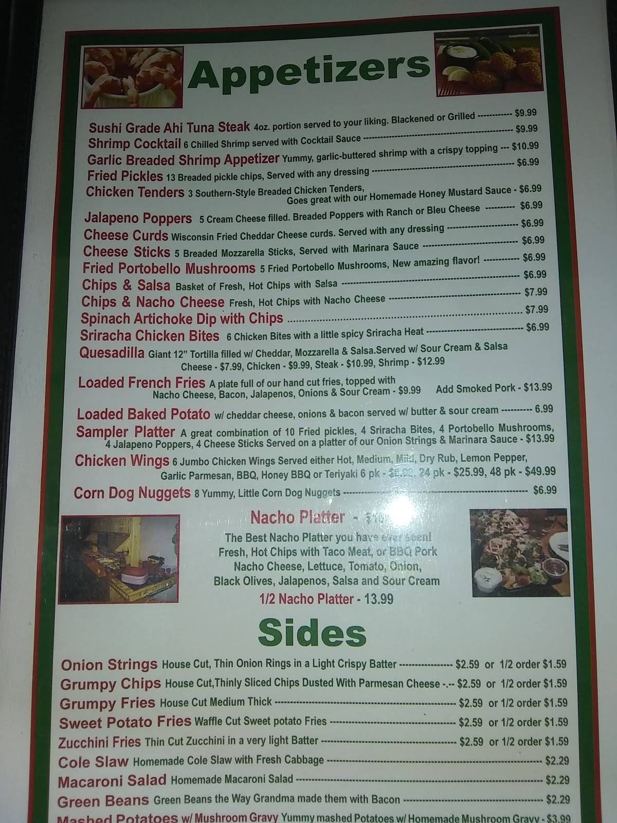 Menu at Grumpy Gators Bar & Grill, Homosassa