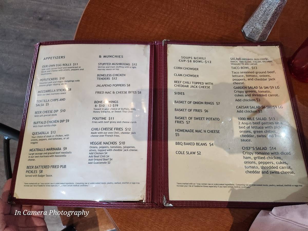 Menu at Honey Badger Bar & Grill, Oxford