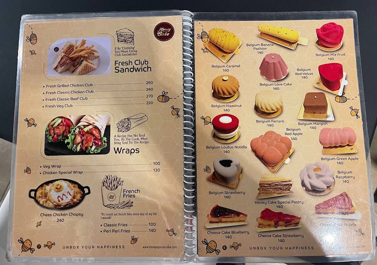 Menu at Honey special cake, Thalassery