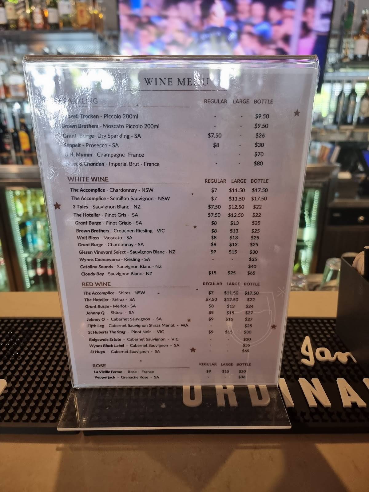 Menu at Hotel Monier pub & bar, Darra, 168 Monier Rd