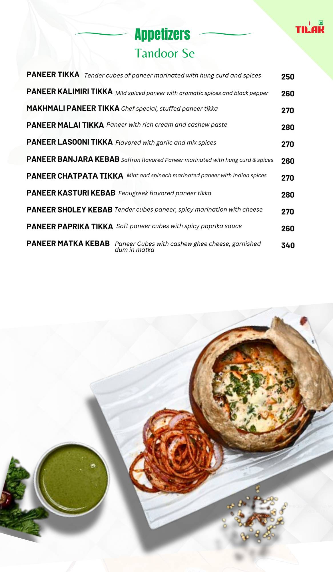 Menu at Hotel Tilak Pure Veg Restaurant Banquet and Rooms, Pimpri-Chinchwad