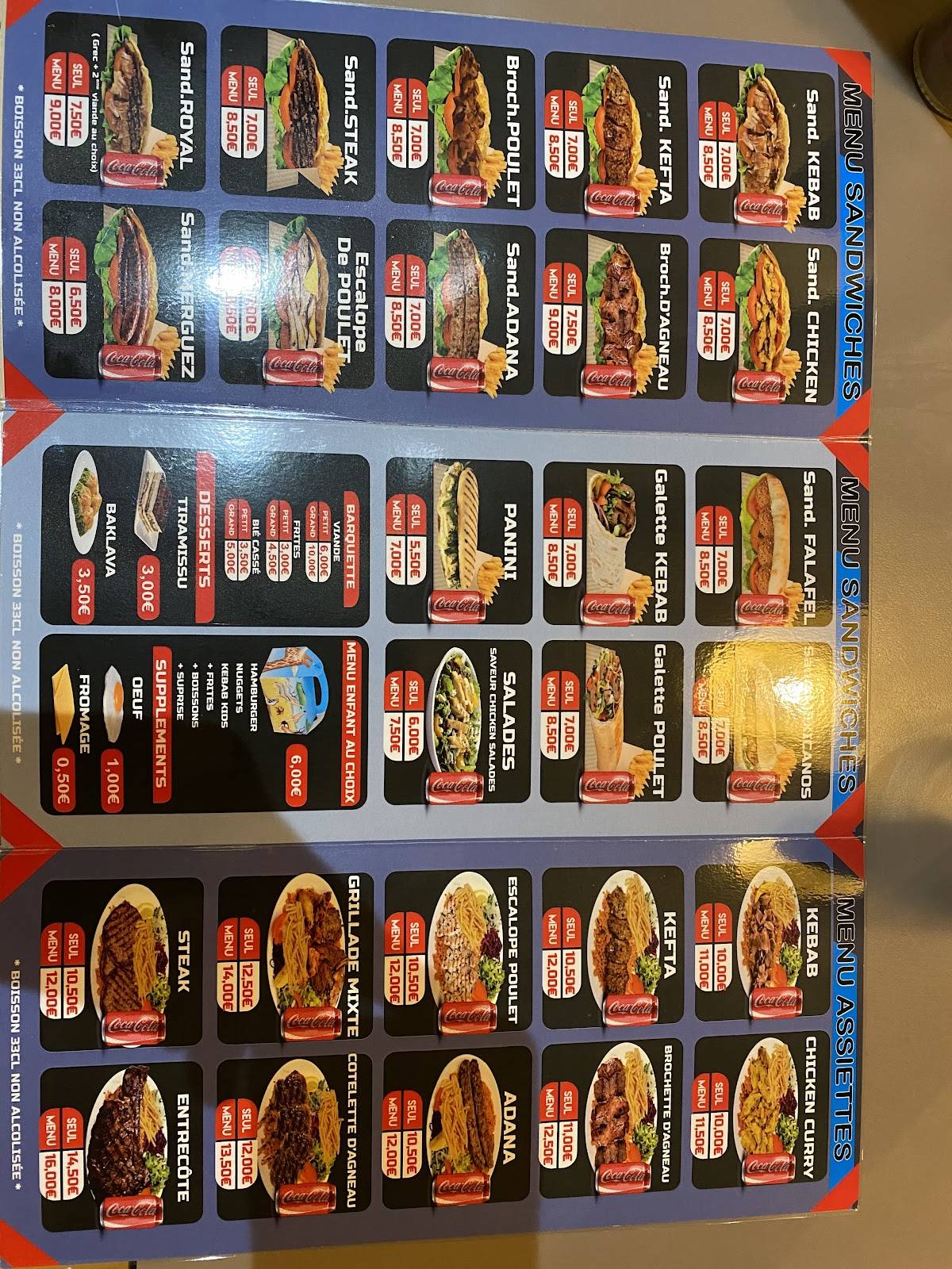 Menu au House Kebab restaurant, Forges-les-Eaux