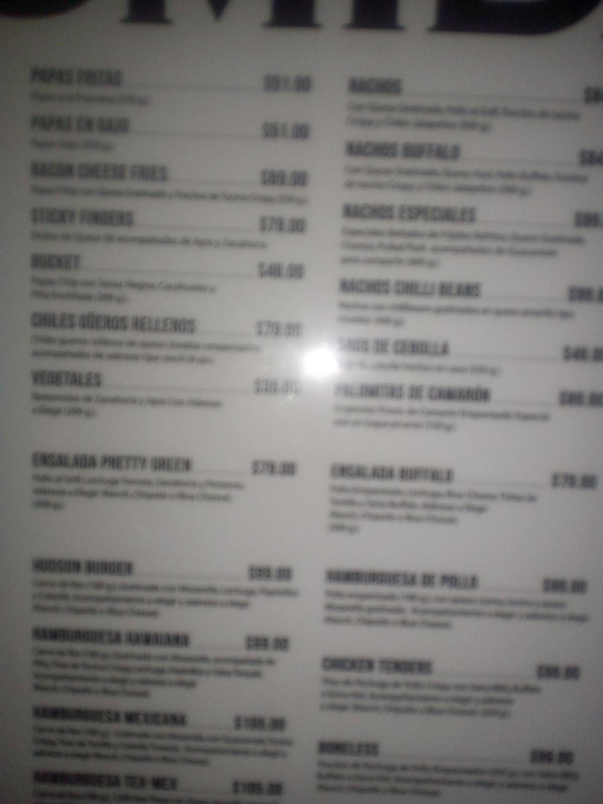 Carta de Hudson Bar, Guadalajara