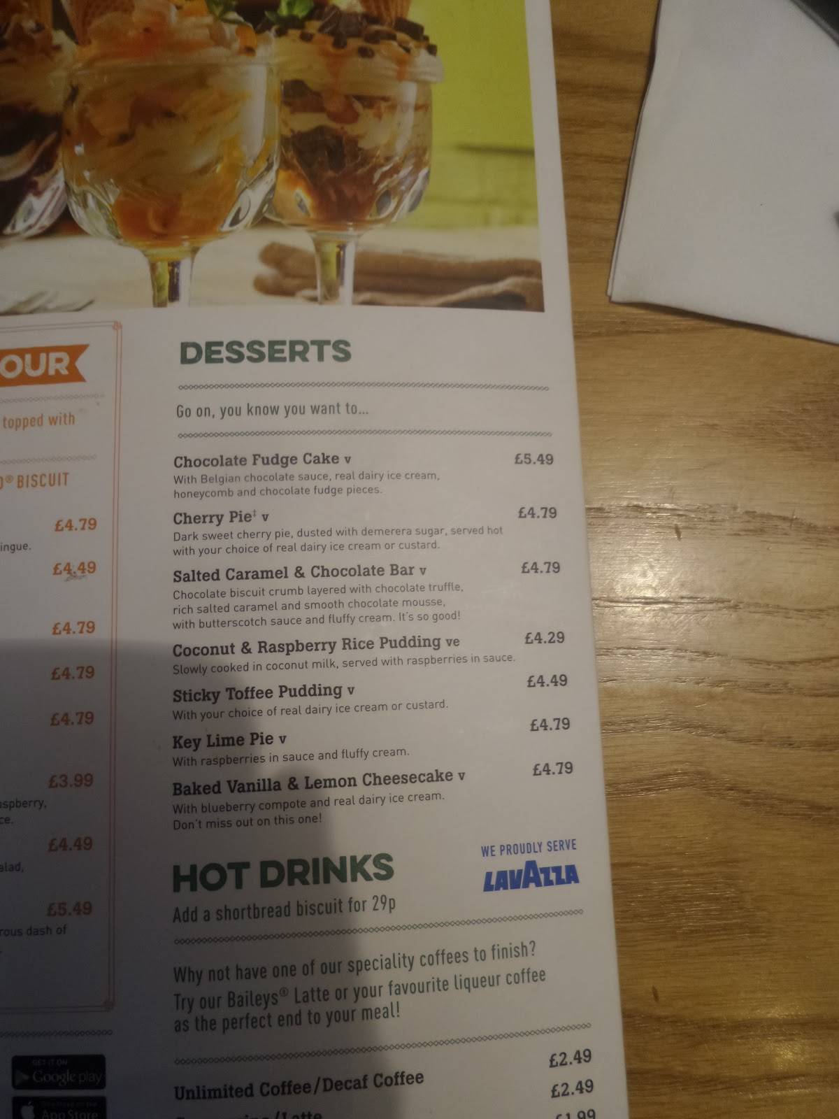 Menu at Harvester Kingswood pub & bar, Hull, Kingswood Retail Park