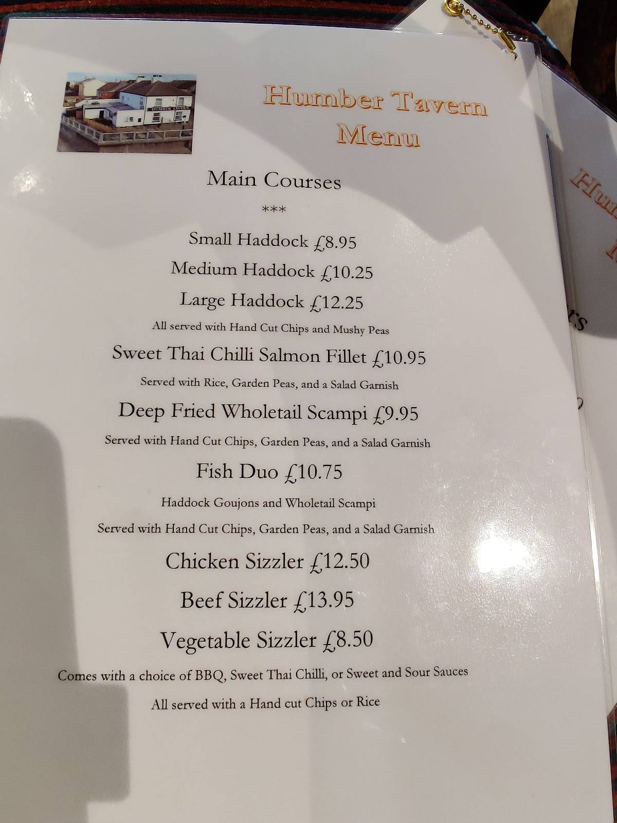 Menu at Humber Tavern pub & bar, Hull