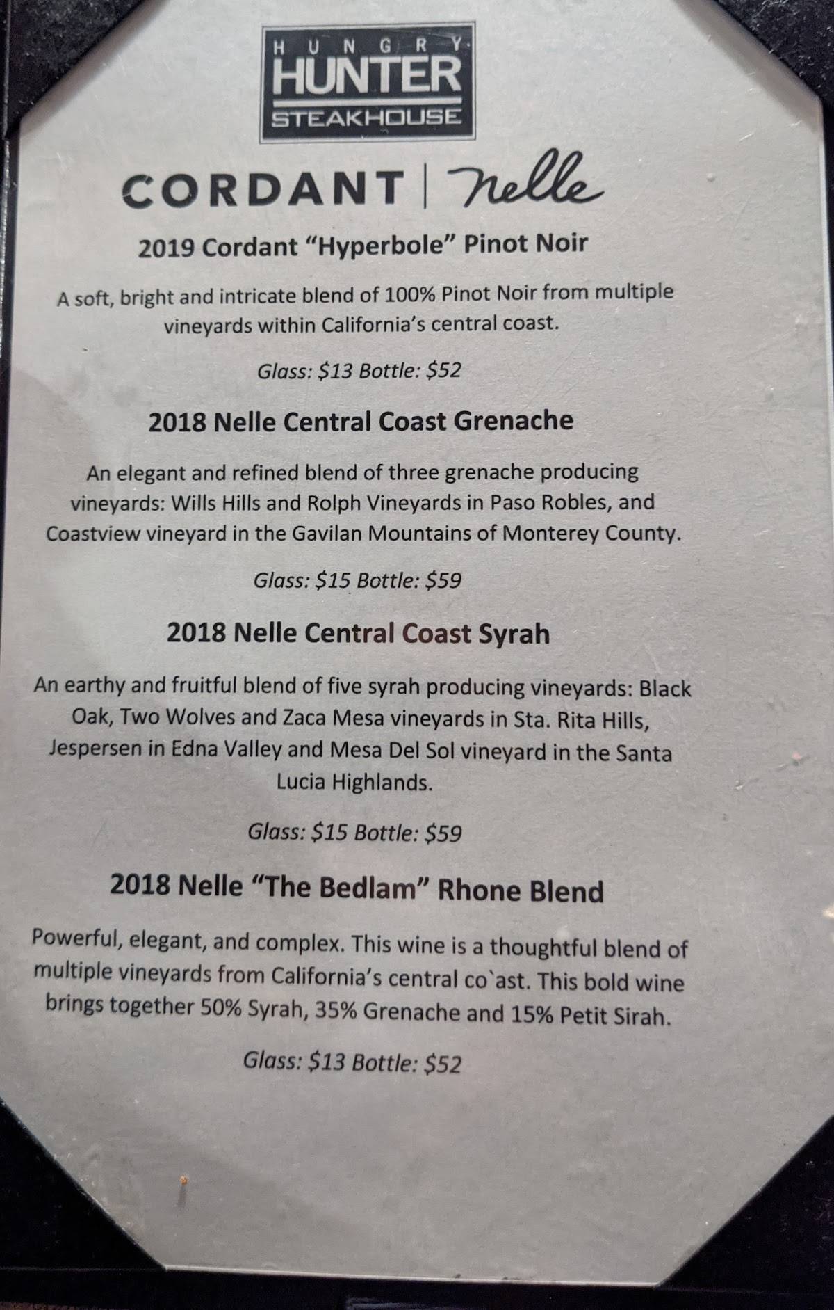 Menu at Hungry Hunter Steakhouse, Bakersfield