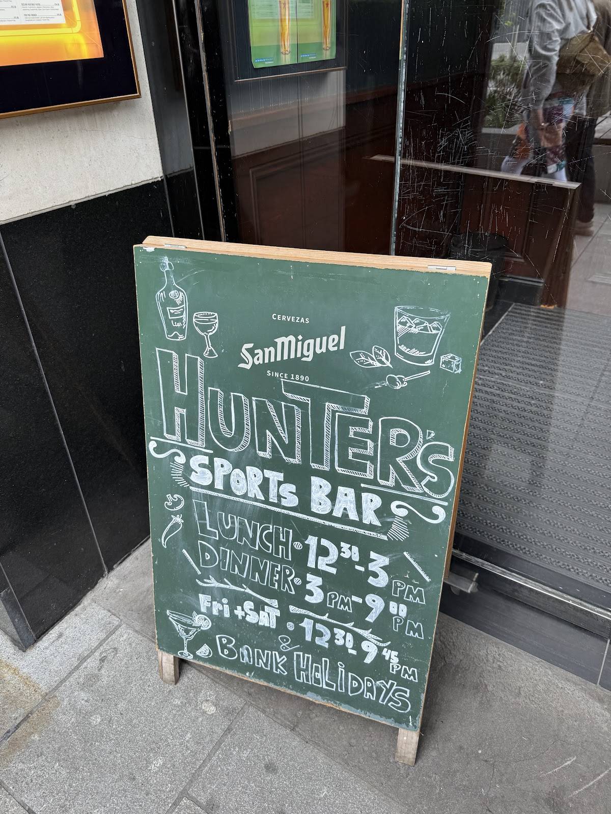 Menu at Hunter's Sports Bar, Limerick