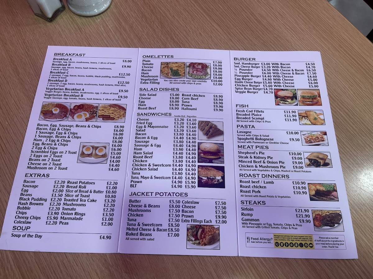 Menu at Local Cafe, Huntingdon