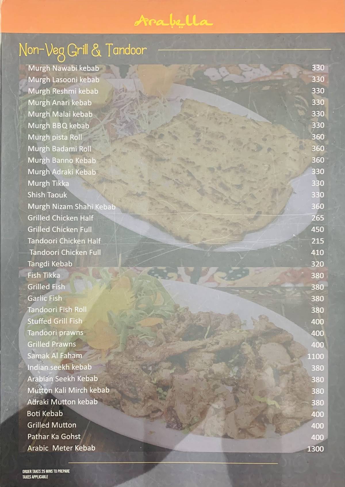 Menu at Arabella House Of Arabic & Lebanese Cuisine, Hyderabad