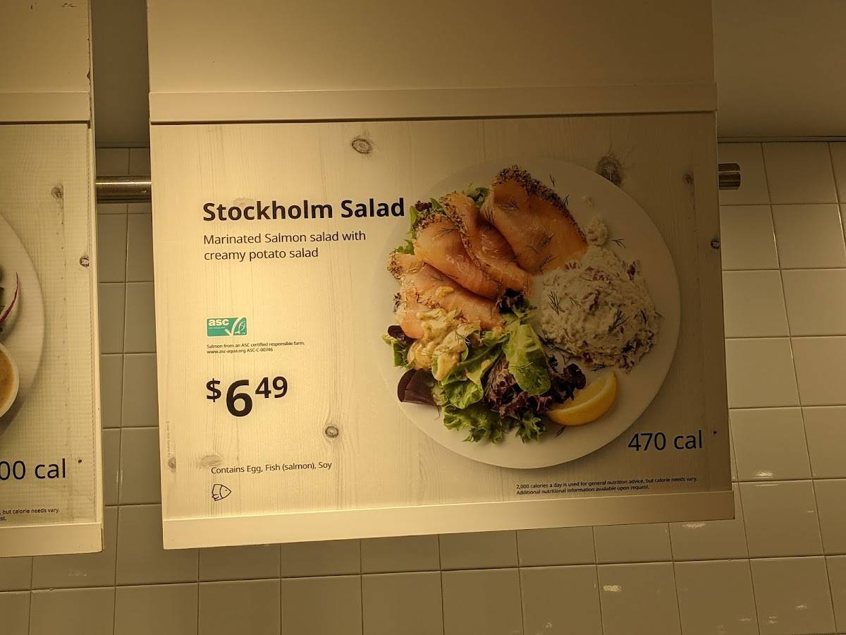 Menu at IKEA Swedish restaurant, Orlando