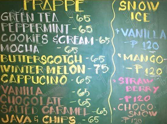 Carta del postres Ice Age, Manila
