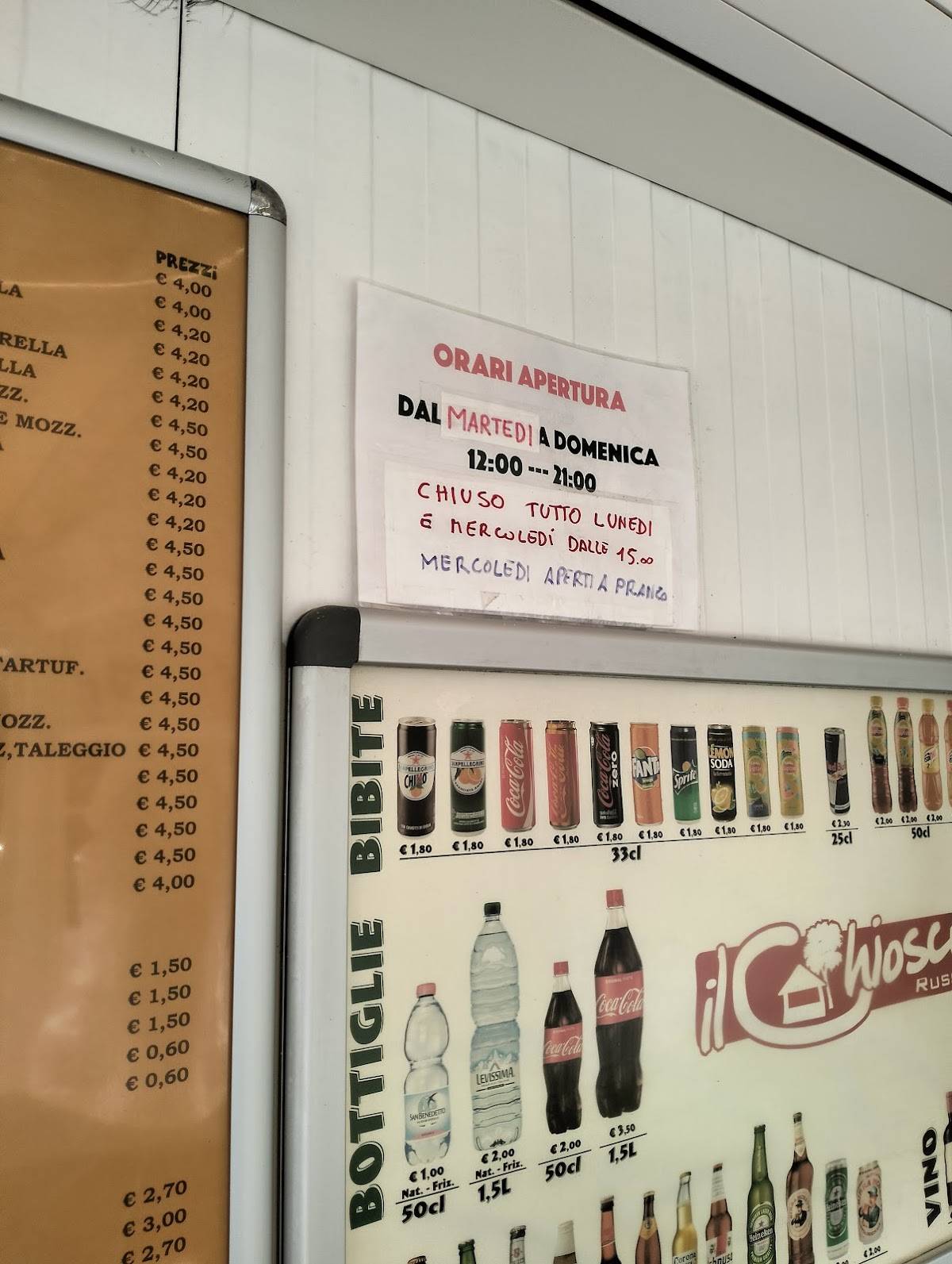 Menu da Il Chiosco ristorante, Russi
