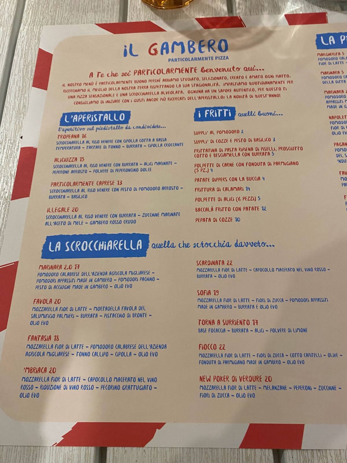 Menu da Il Gambero - Falerna ristorante, Falerna Marina